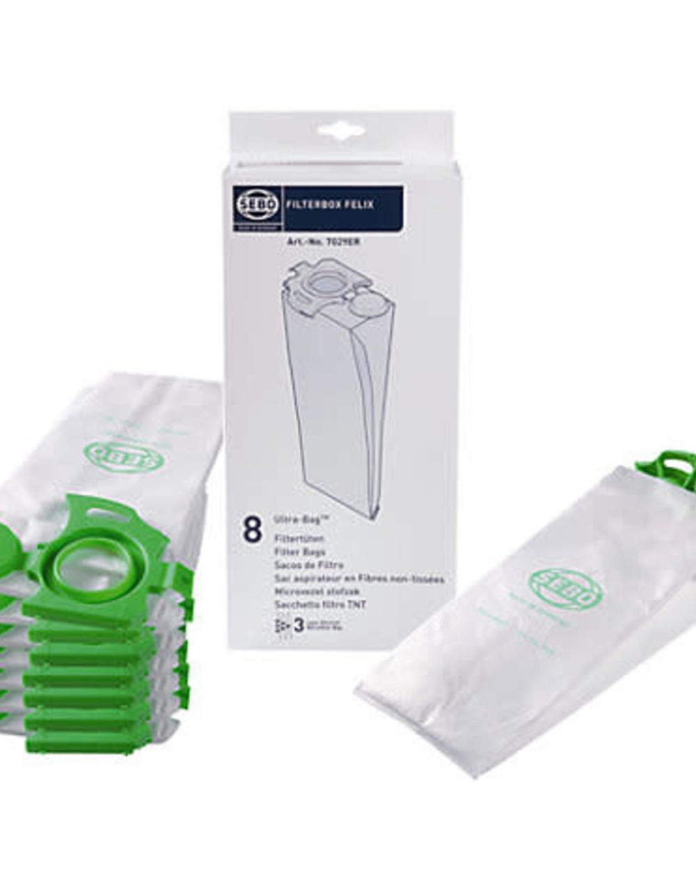 Sebo Filter Box - 8 three-layer AeraPure Bags with caps | Vacuums & More